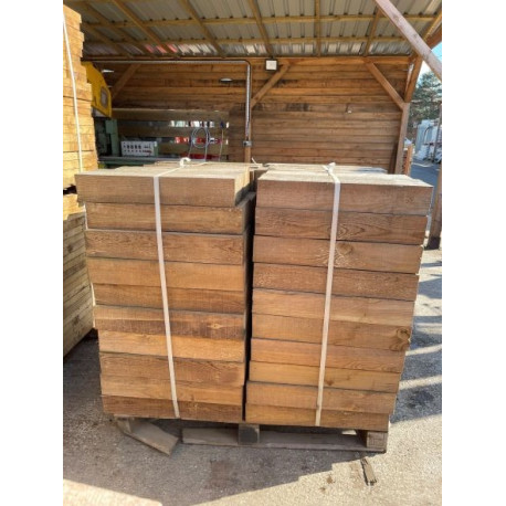 Pallet of 100 600x200x100 Brown Eco Treated Sleepers - UK Timber Ltd