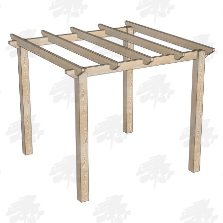 EasyFit Heavy Duty British Larch/Douglas Fir Softwood Pergola Kit ...