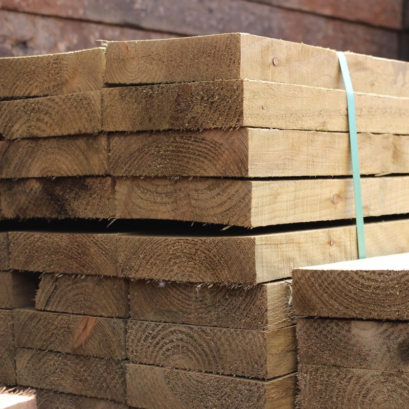 Pallet of New Green Treated Softwood Sleepers | UK Timber