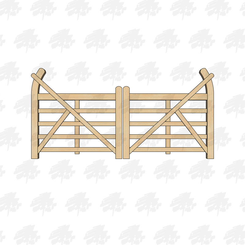 Pair of British Douglas Fir Curved Heel (Ranch) Gates | Buy Online from ...