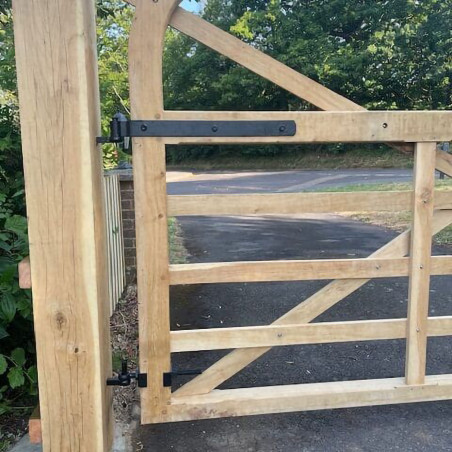 European Oak Curved Heel (Ranch Style) Gate & Pedestrian Combo | Buy ...
